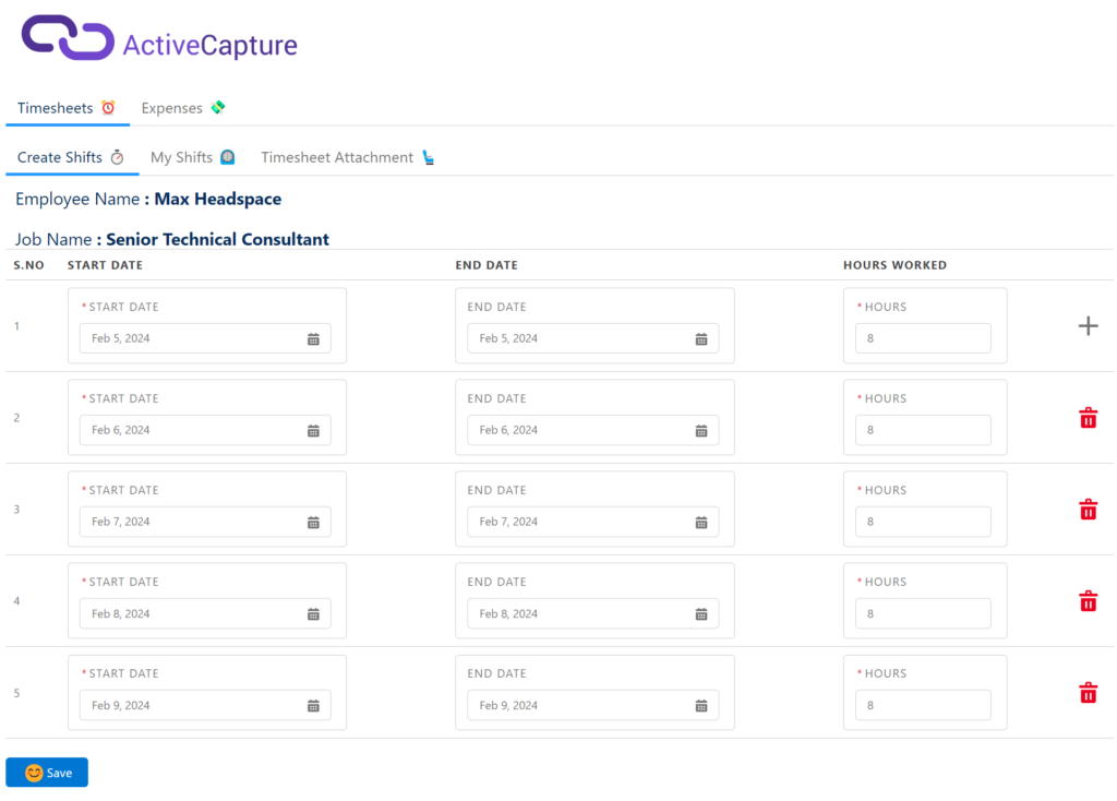 Timesheet Tracking – CloudActive